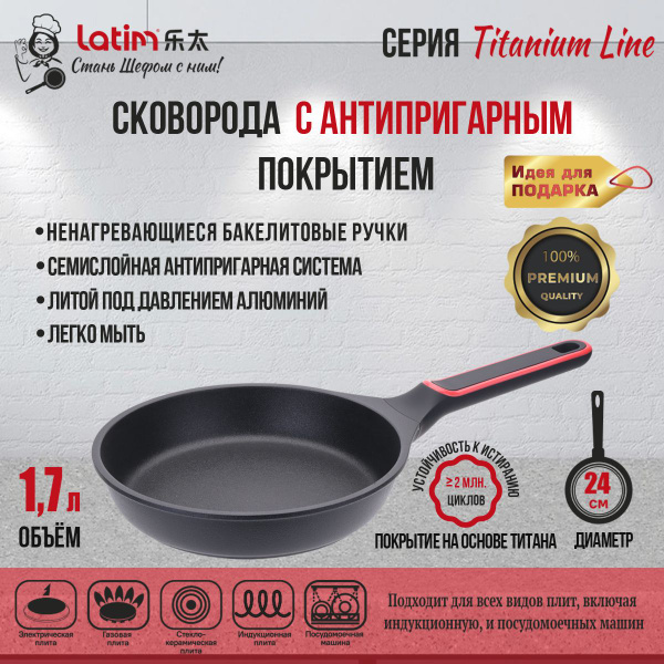 Сковорода Latim Megastone с антипригарным покрытием 28 см из литого под ...