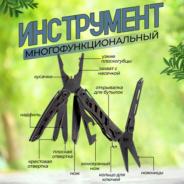 Мультитул 10в1 нержавеющая сталь NexTool Mini Flagship Dark NE20122 ...