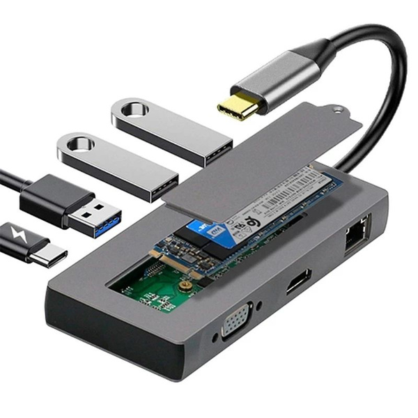Характеристики Usb Type C Hub 7 In1 Многофункциональный адаптер Usb3 0