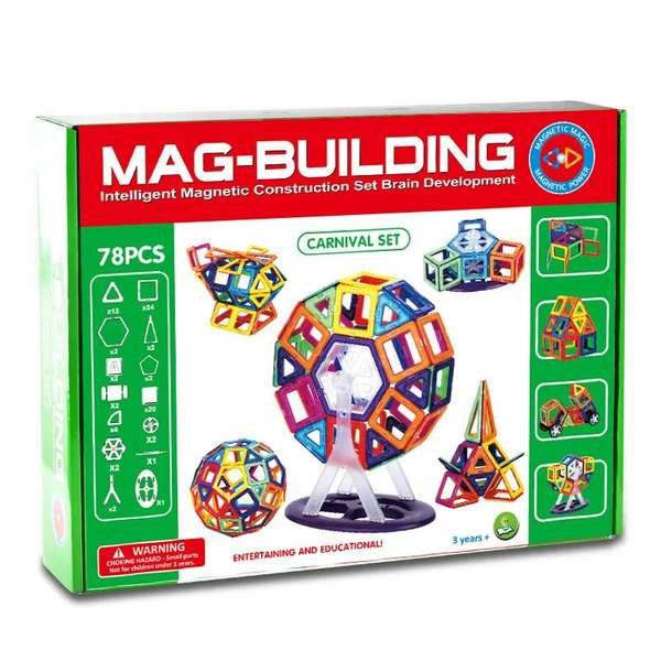 Магнитный конструктор для детей. Mag Building (78 деталей) - купить с ...