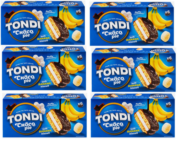 Tondi Choco Pie Банан Мучное кондитерское изделие глазированное 180 гр ...