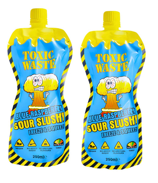 Напиток Toxic Waste Sour Slushy Blue Raspberry Голубая малина, 2 шт по ...