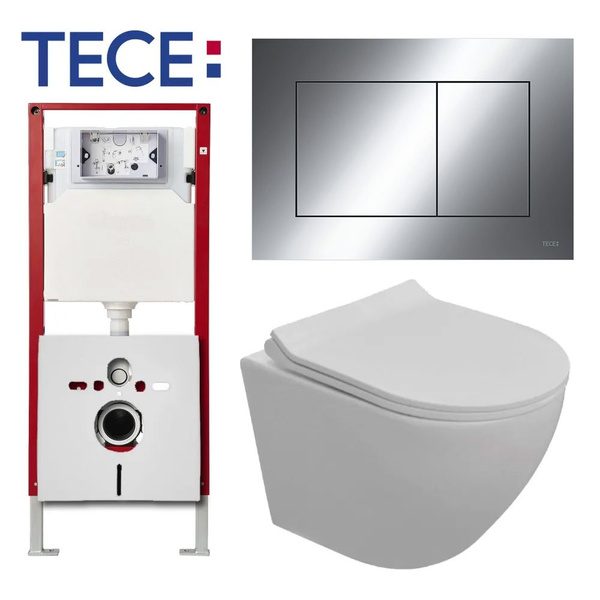 Инсталляция TECE BASE с подвесным унитазом CULTO EIS панель смыва с хром - купить с доставкой по ...