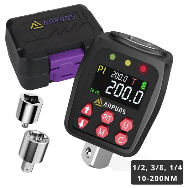 Цифровой динамометрический адаптер 1/2" 10-200 Нм, ANPUDS цифровой ...