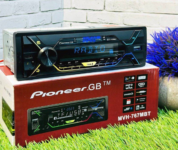 Магнитола Pioneer.GB MVH-767 1DIN с Bluetooth, USB, AUX, Подсветкой для ...