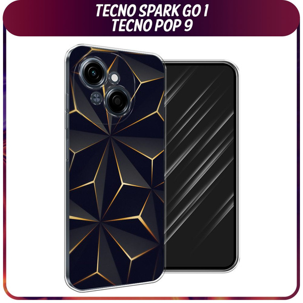 Силиконовый чехол на Tecno Spark Go 1 Tecno Pop 9 Техно Спарк Го 1 Техно ПОП 9 Черные
