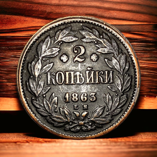 Монета Российской Империи 2 копейки 1863 года, ЕМ. Александр II - купить в интернет-магазине ...