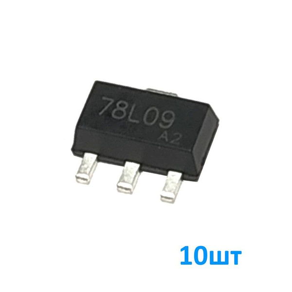 78L09 SOT89 10шт, Микросхема, Линейный стабилизатор напряжения, 9В, 100мА, корпус SOT89 купить ...