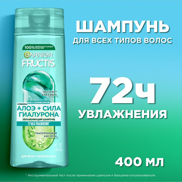 Garnier Fructis Шампунь Фруктис, Алоэ+Сила Гиалурона, увлажняющий, для ...