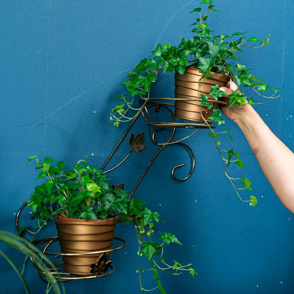 Декоративная подставка для цветов настенная полка бронзовая для 2 кашпо 15-102 HiTSAD купить на ...