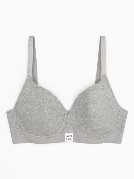 Бюстгальтер Женский H&M, размер 85C светло-серый Хлопок, Спандекс Повседневный Бангладеш купить ...