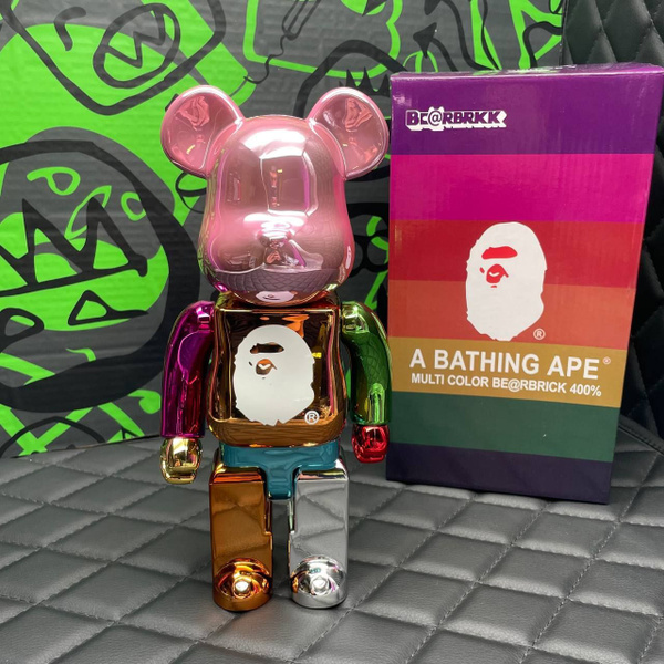 Игрушка Bearbrick A Bathing Ape 28см ABS хром купить на OZON по низкой ...