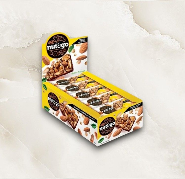 Шоколадный батончик "Nut and Go" миндальный, 18 штук по 34 г купить на ...