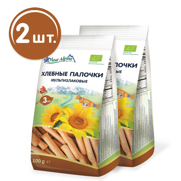 Хлебные палочки детские Fleur Alpine Мультизлаковые, с 3 лет, 2 шт по ...