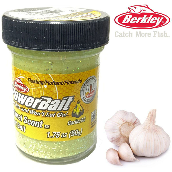 Паста Berkley PowerBait Natural Scent Trout Bait Garlic/Gltr 50g купить ...