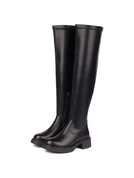 Ботфорты Женский Instreet, размер 39 черный Зима 5 Толстый каблук Россия Молния купить c ...