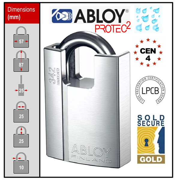 ABLOY PL342T (PROTEC2). Навесной замок из закаленной стали с защищенной дужкой купить на OZON по ...