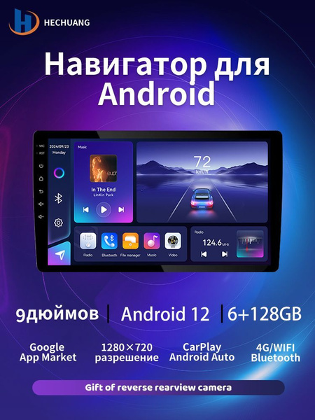 HECHUANG Автомагнитола, диагональ: 9", 2 DIN, 6ГБ/128ГБ купить на OZON по низкой цене (1776617116)