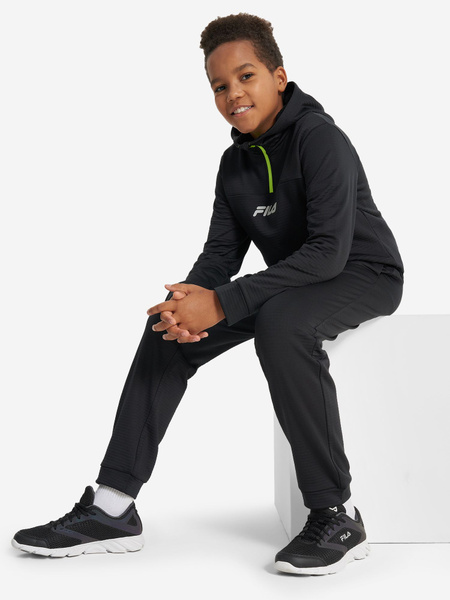 Костюм спортивный Мальчики Fila Спортивный черный, черный графит, размер 158, 164 Полиэстер ...