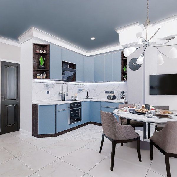 Кухня угловая 2,2 / 1,8 метра Фьюжн-04 / Готовый угловой кухонный гарнитур 2340*2200/1790*600 ...