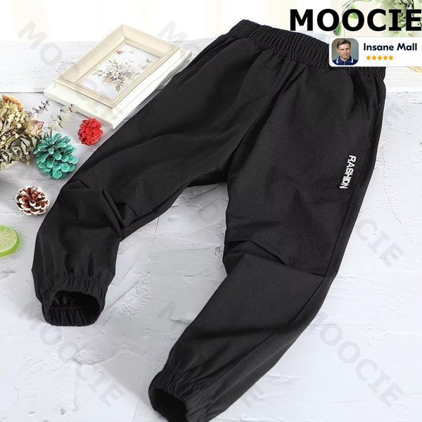 Брюки Мальчики MOOCIE черный, размер 160 Демисезон Китай купить c доставкой на OZON по низкой ...