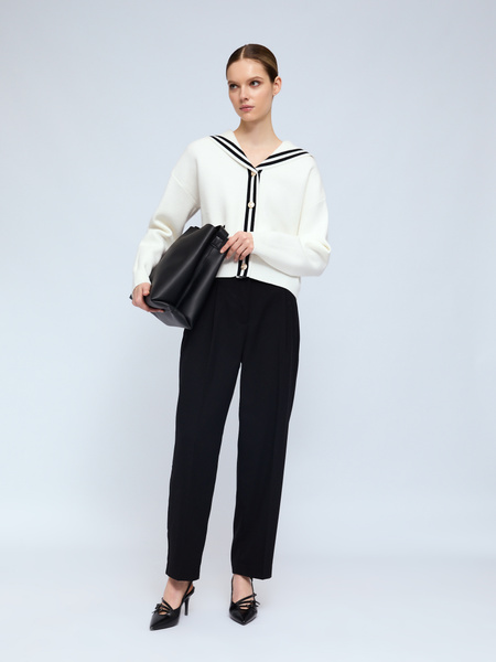 Брюки Женский Zolla слим черный Вискоза, Полиэстер, размер 48 Демисезон, рост 164-176 Китай ...