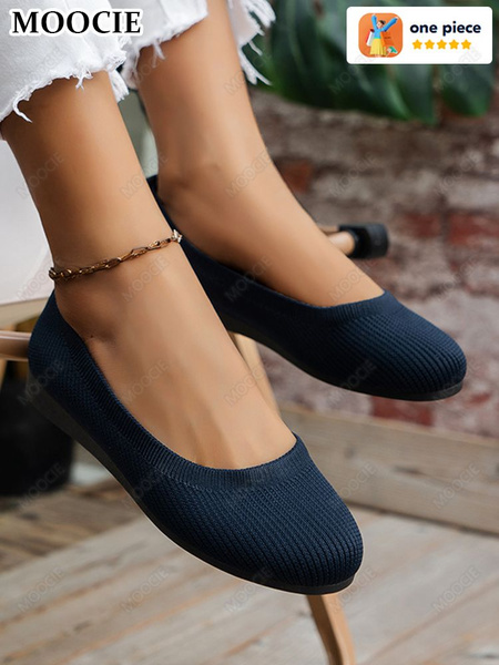 Мокасины Женский MOOCIE суровый темно-синий, размер 37 Без застёжки Без каблука Лето Айкидо ...