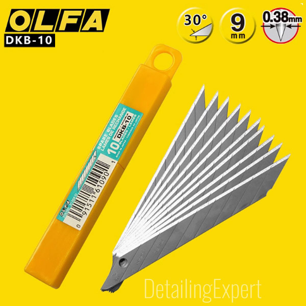 Лезвия OLFA DKB-10 сегментированные, 9мм 30 градусов, запасные лезвия для канцелярского и ...
