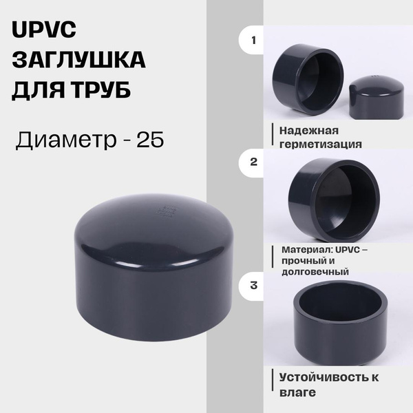 UPVC Заглушки для труб диаметр 25 купить на OZON по низкой цене (1856591140)