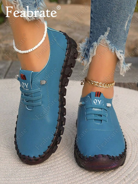 Кроссовки Женский Feabrate Искусственная кожа Бег, размер 38 R (средняя) Демисезон Шнурки Без ...