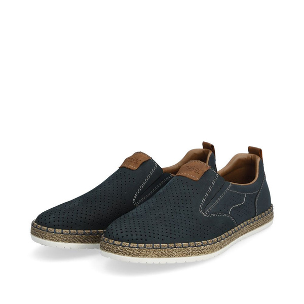 Слипоны Мужской Rieker Натуральная кожа, Искусственная кожа Туризм, размер 41 G Лето Без ...