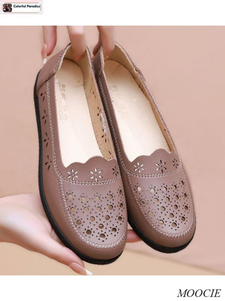 Лоферы Женский MOOCIE кофейный, размер 39 Без каблука На любой сезон Без застёжки Китай ...