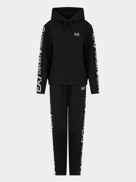 Комплект одежды Женский EA7 Повседневный черный, размер 48, 50 Полиэстер, Хлопок Турция На любой ...