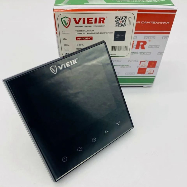 Термостат VIEIR комнатный черный VR406-C купить на OZON по низкой цене (1983429225)