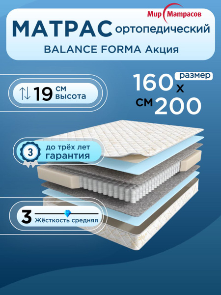 Матрас Мир Матрасов Ортопедичские матрасы, Независимые пружины, 160x200 см купить c доставкой на ...