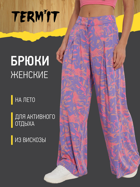 Брюки Женский Termit черный Вискоза Спортивный, размер 50, 52 Молния Лето Бангладеш купить c ...