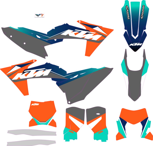 Графика на мотоцикл КТМ (2024) GR8, KEWS, HENGJIAN (толщина 600 мкм) Turquoise купить на OZON по ...