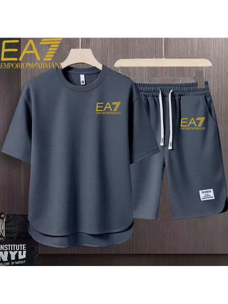 Костюм спортивный Мужской EA7 серый, размер 44, 46 Лето купить c доставкой на OZON по низкой ...