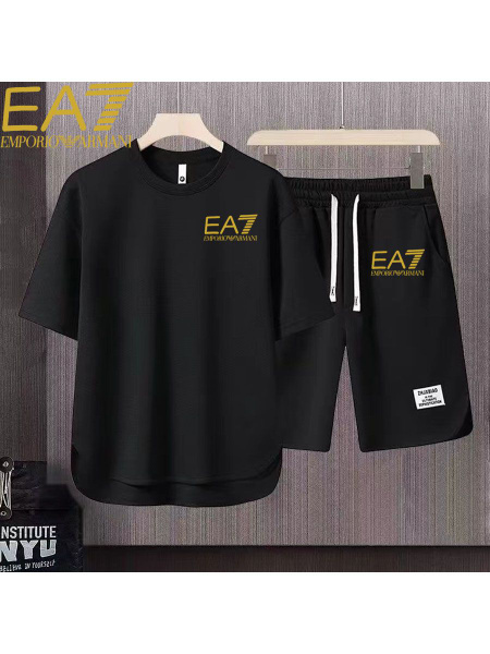 Костюм спортивный Мужской EA7 черный, размер 54, 56 Лето купить c доставкой на OZON по низкой ...