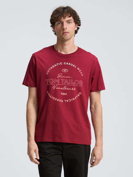 Футболка Мужской Tom Tailor красный, размер 50 Хлопок Бангладеш купить c доставкой на OZON по ...