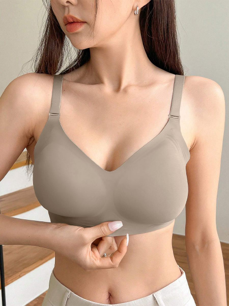 Бюстгальтер Женский с модифицируемыми лямками, с мягкой чашкой, размер 80A, 80B темно-серый ...