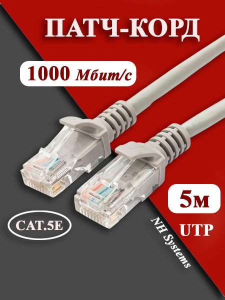 Кабель RJ-45 Ethernet, RJ-45 Ethernet (Cat. 5e) NH systems патч-корд купить c доставкой на OZON ...