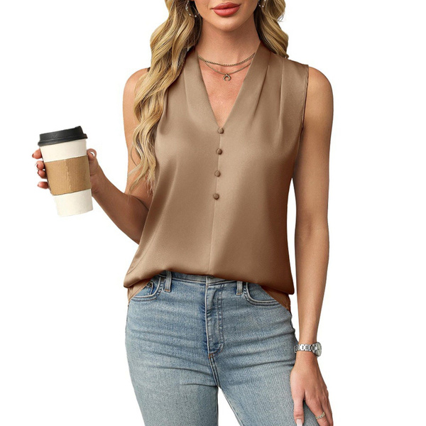 Топ Женский HXD хаки, размер 46 Микрополиэстер Без рукавов Повседневный Китай купить c доставкой ...