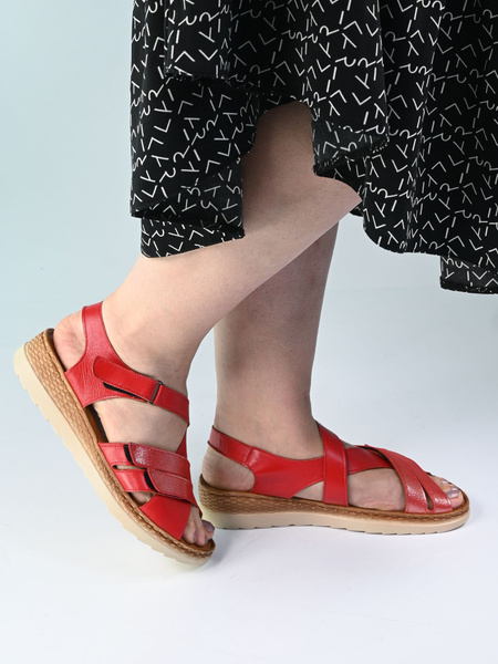 Босоножки Женский Ascalini Стандартный низкий (до 4 см) Натуральная кожа, размер 43 8 Лето ...