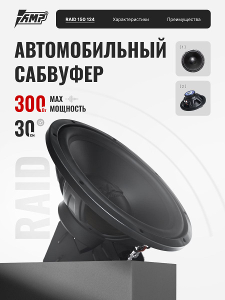 Автомобильный сабвуфер AMP RAID 150 124 купить на OZON по низкой цене в Казахстане, Алматы ...