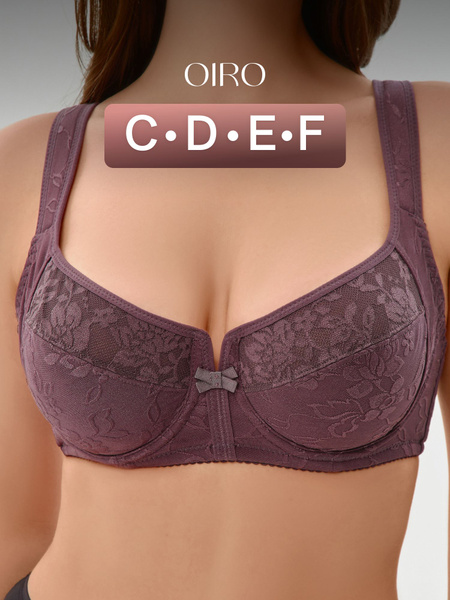 Бюстгальтер Женский OIRO мягкая чашка на каркасе, на косточках, размер 90E фиолетовый Полиамид ...