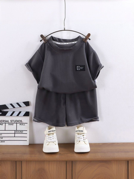 Костюм для малышей Девочки, Мальчики Лето, размер 130 серый Китай ...