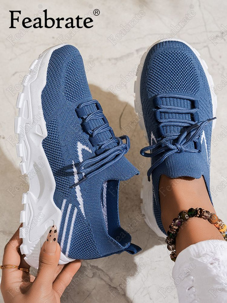 Кроссовки Женский Feabrate Сетчатая ткань Бег, размер 42 R (средняя) Лето Шнурки купить c ...