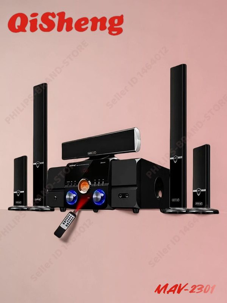 Qisheng Музыкальная комбинация домашнего кинотеатра 5.1, ресурс высокой четкости, черный ...