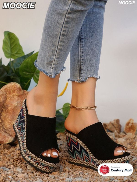 Сабо Женский MOOCIE Искусственная кожа, размер 37 Толстая подошва Танкетка купить c доставкой на ...